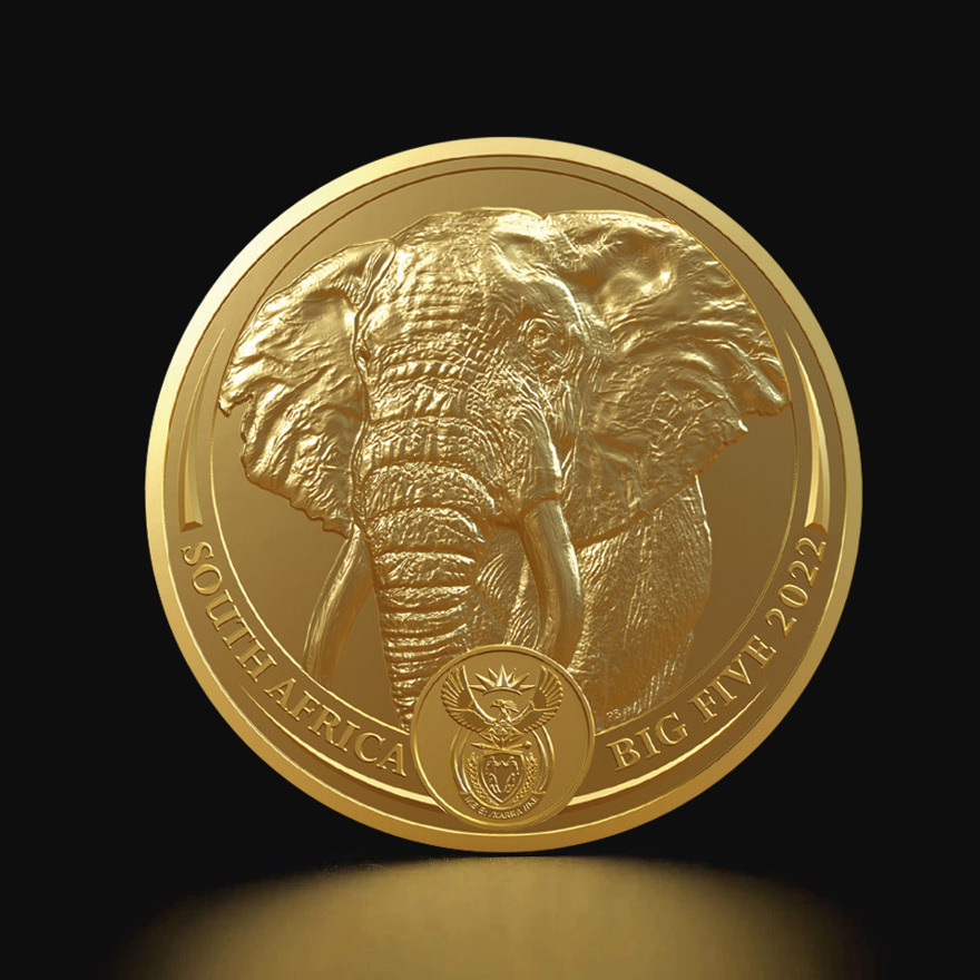 1 oz South African Elephant Big 5 Series Gold Coin - Zelta monētas un ...