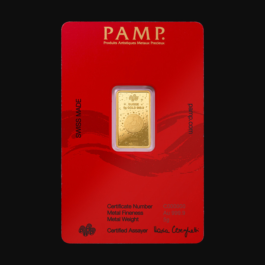 5 gram PAMP Lunar Snake 2025 Gold Bar - Zelta monētas un stieņi