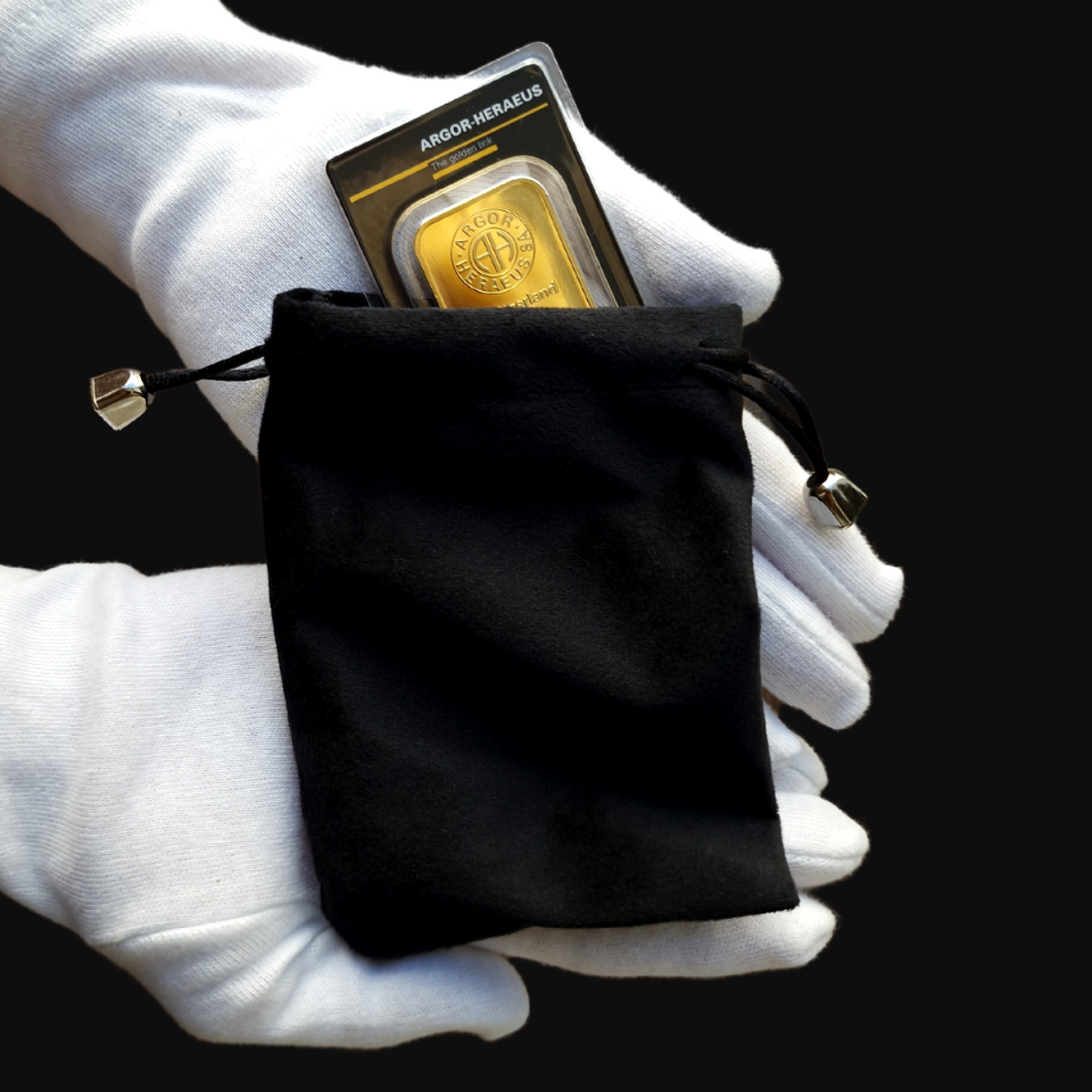 Velour pouch L, black - Tavex Latvia